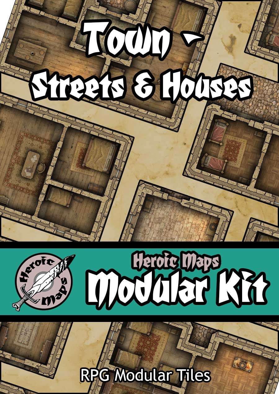 Heroic Maps - Modular Kit: Town - Streets & Houses - Heroic Maps ...