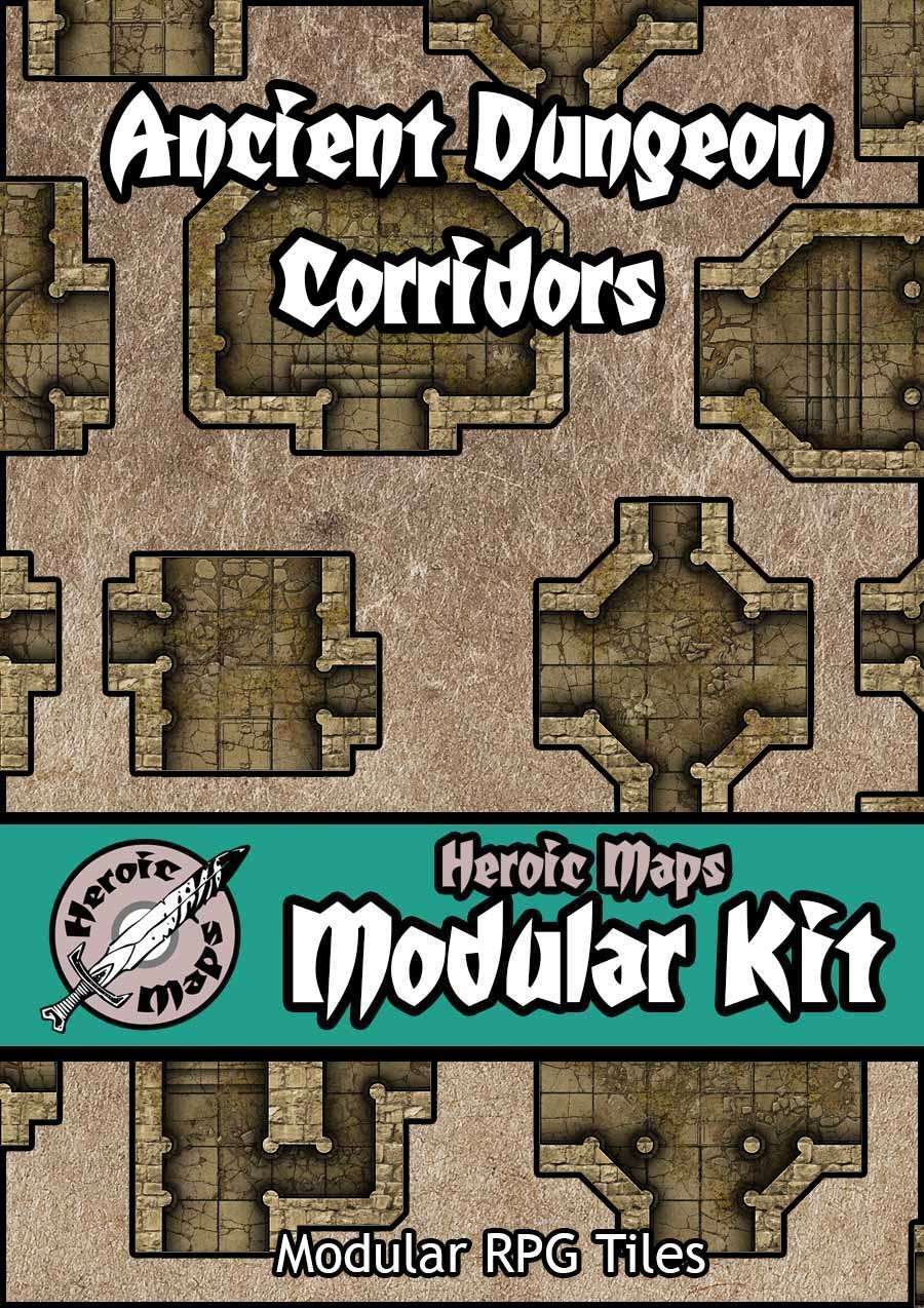 Heroic Maps - Modular Kit: Ancient Dungeon Corridors - Heroic Maps ...