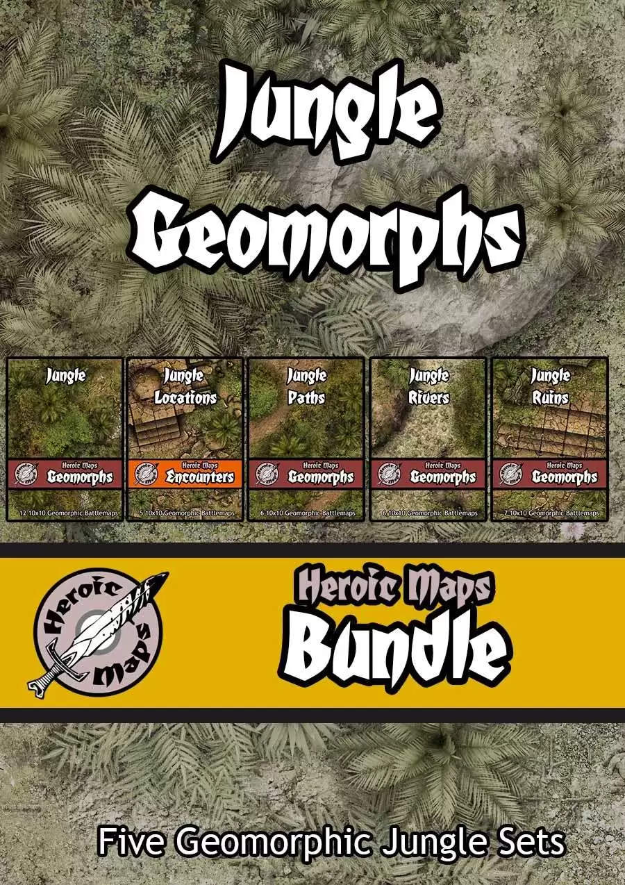 Heroic Maps - Jungle Geomorphs [BUNDLE] - Heroic Maps | Ruins | Wilderness | Geomorphs | Roads ...
