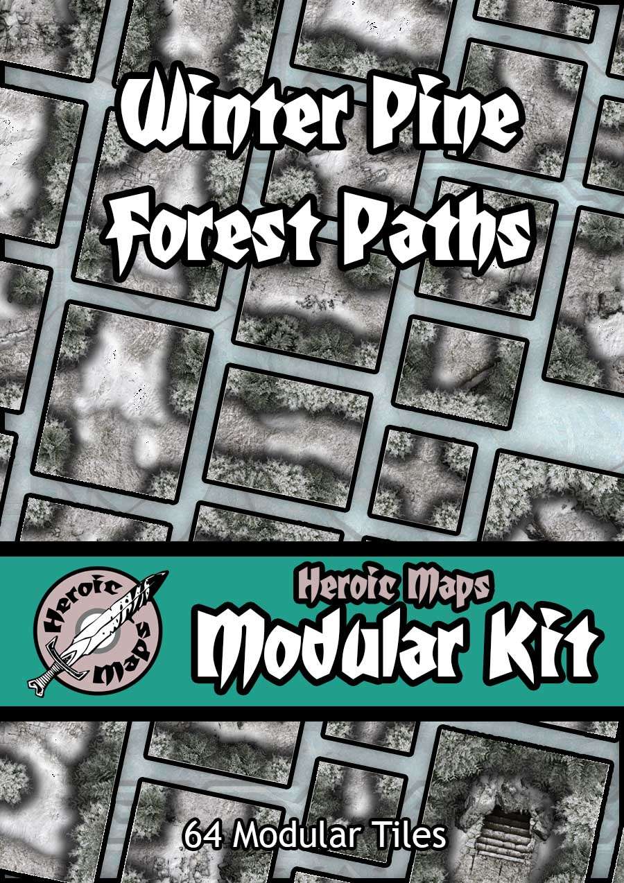 Heroic Maps - Modular Kit: Winter Pine Forest Paths - Heroic Maps ...