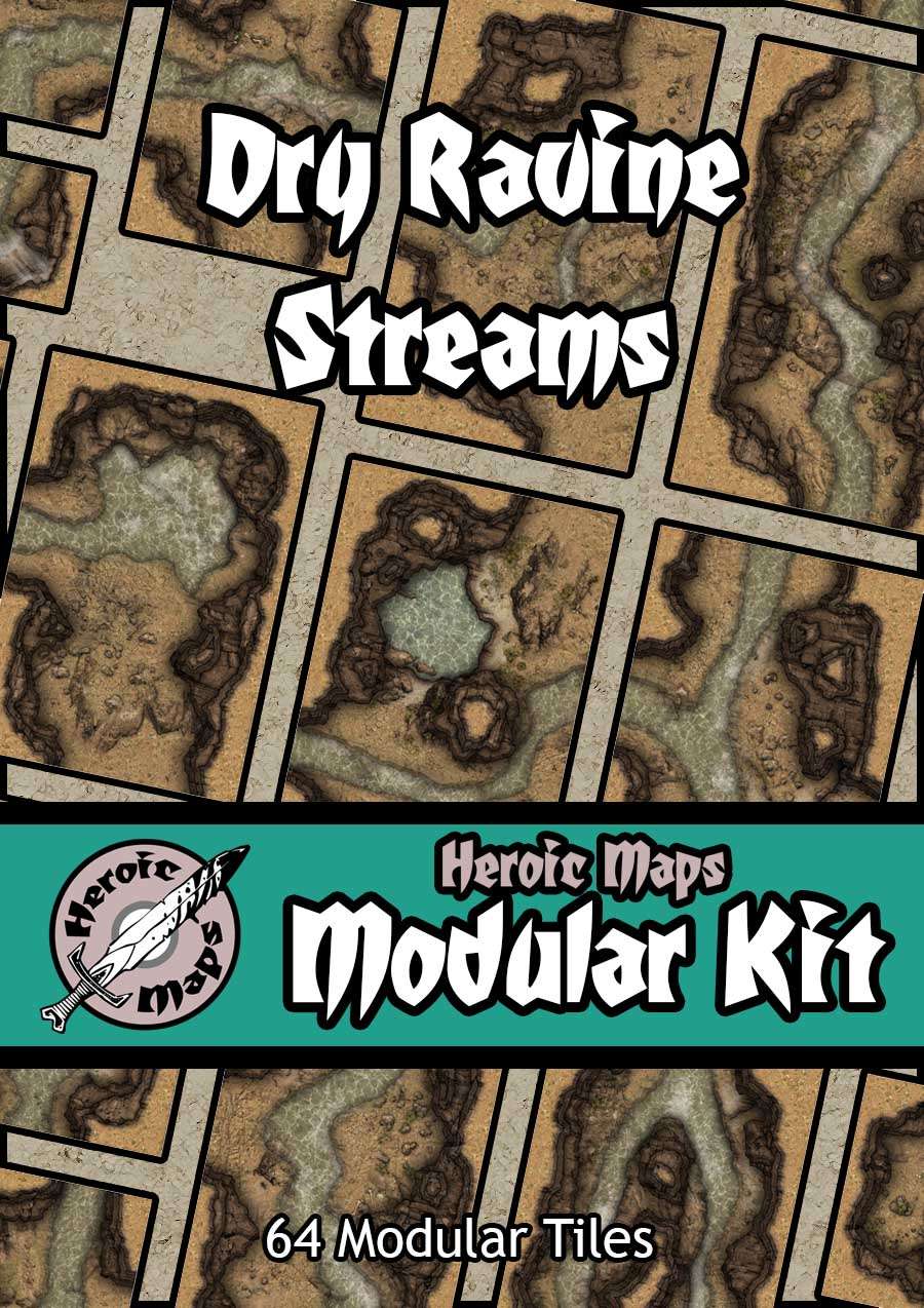 Heroic Maps - Modular Kit: Dry Ravine Streams - Heroic Maps | Caverns ...