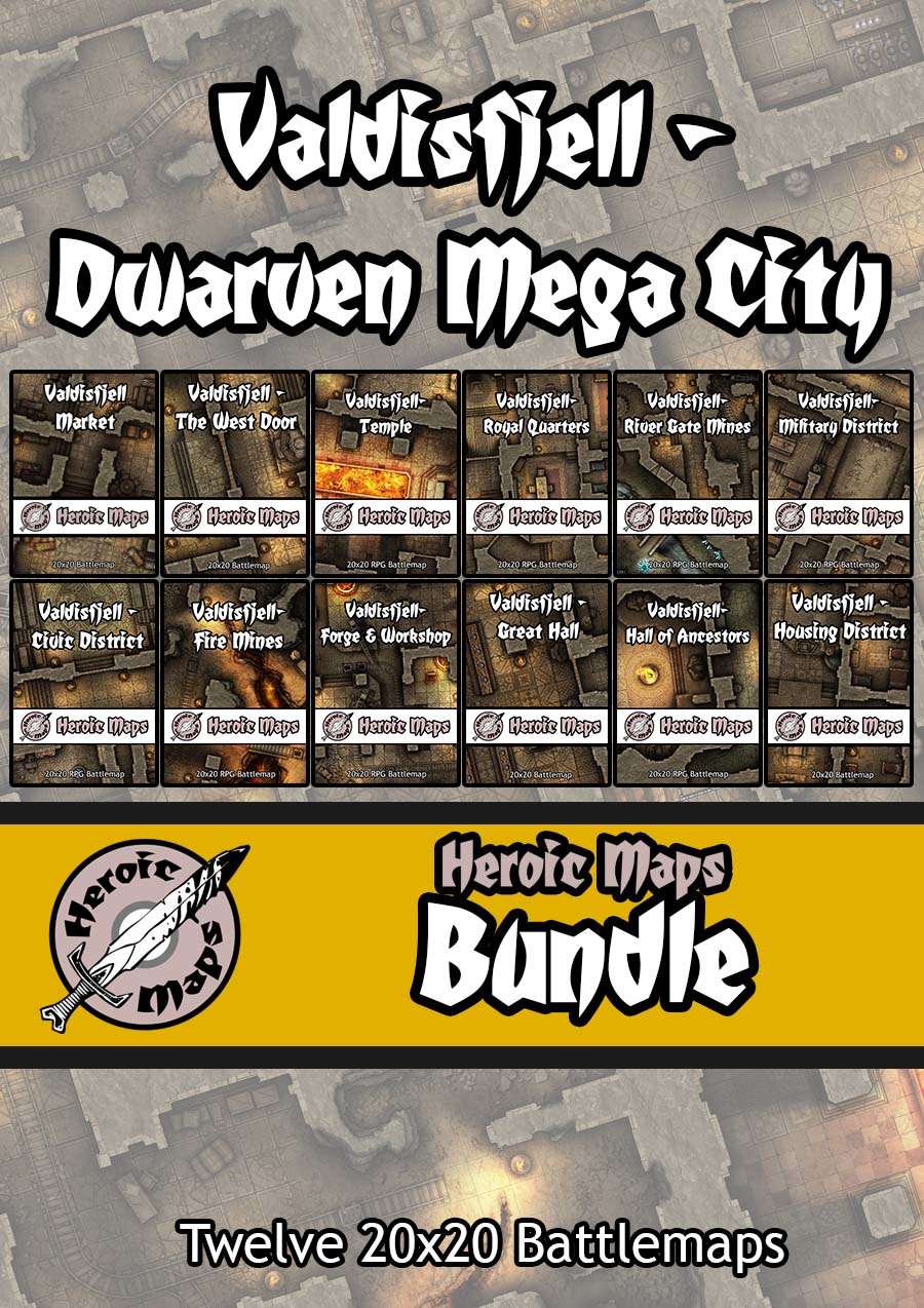 Heroic Maps - Valdisfjell Dwarven Mega City [BUNDLE] - Heroic Maps | Buildings | Caverns ...