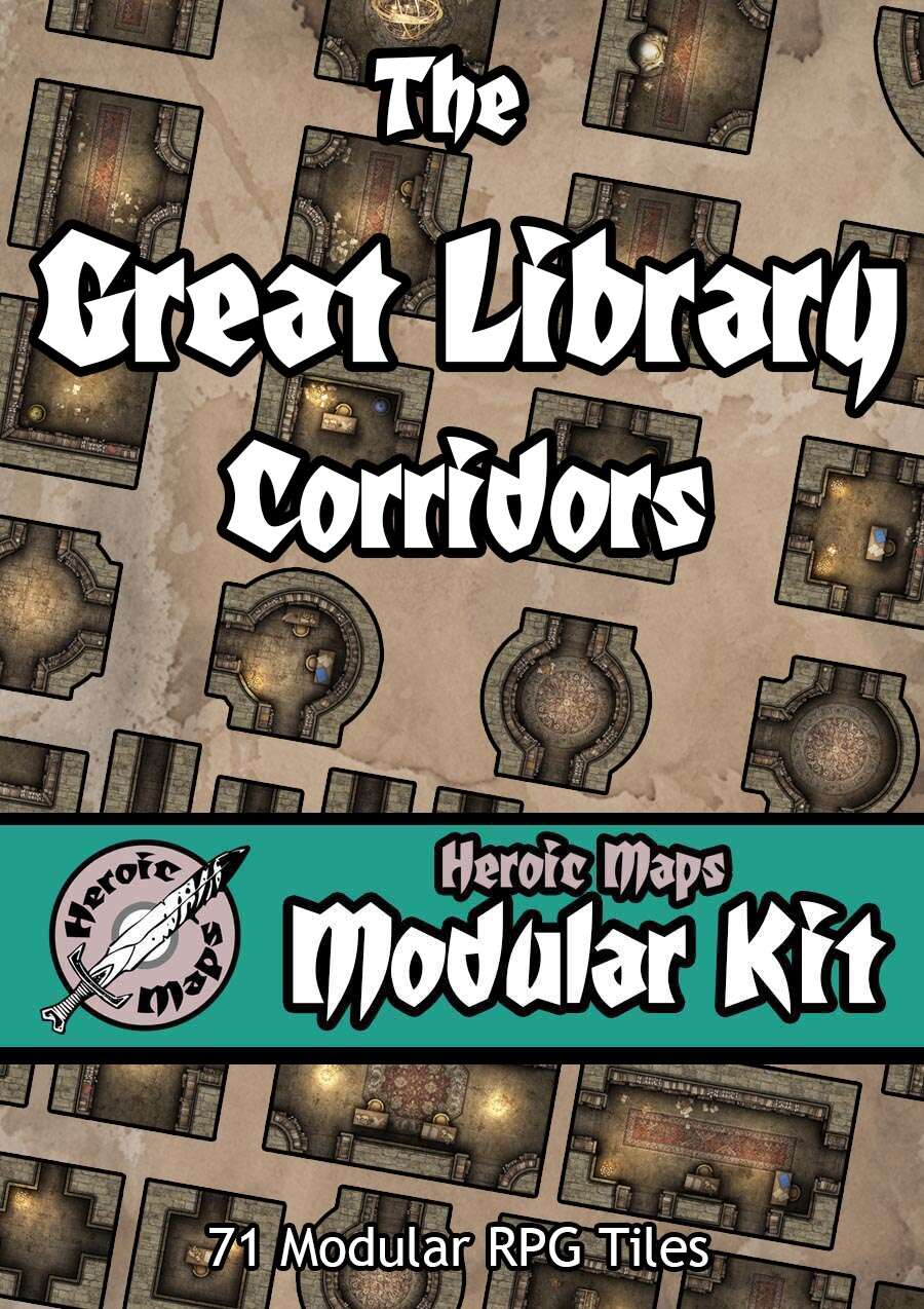 Heroic Maps - Modular Kit: The Great Library Corridors - Heroic Maps ...