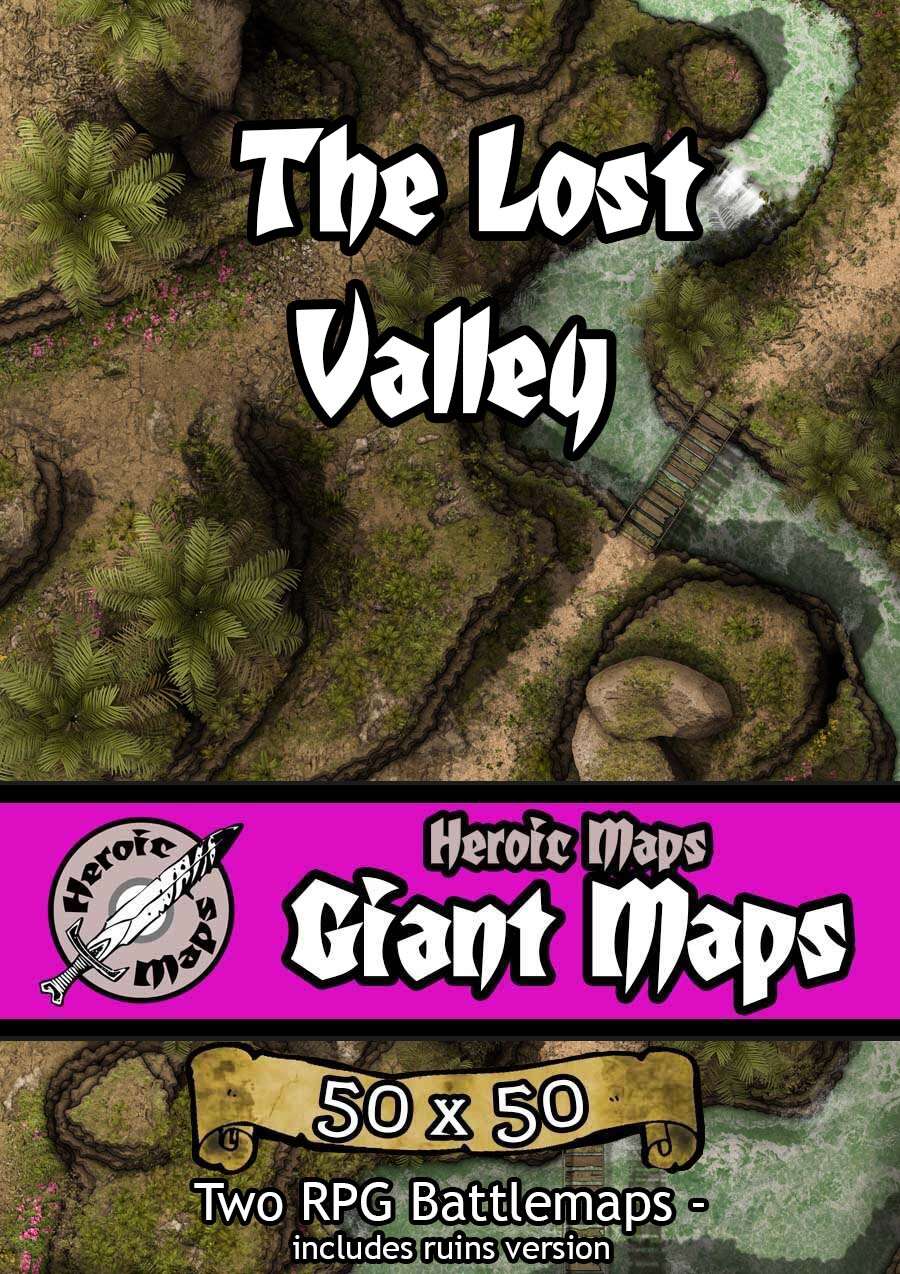 Heroic Maps - Giant Maps: The Lost Valley - Heroic Maps | Ruins ...