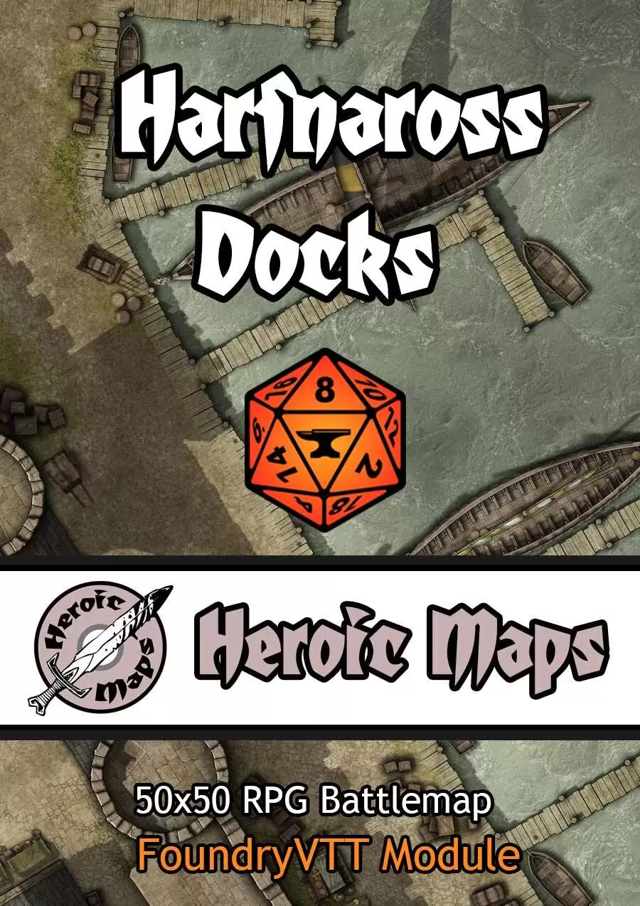 Heroic Maps - Giant Maps: Harfnaross Docks Foundry VTT Module - Heroic Maps | Buildings | Cities ...