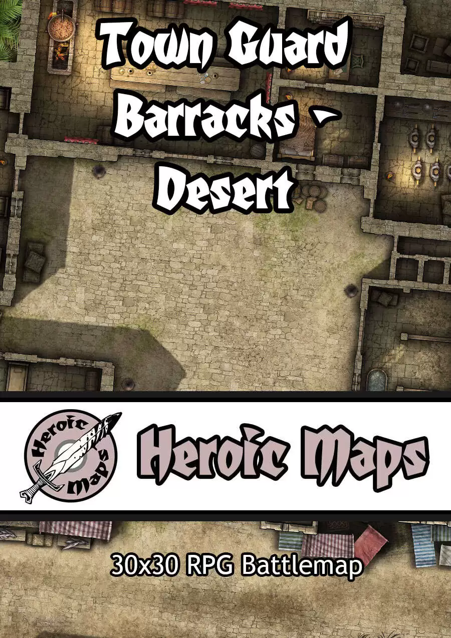 Heroic Maps - Town Guard Barracks Desert - Heroic Maps | Buildings ...