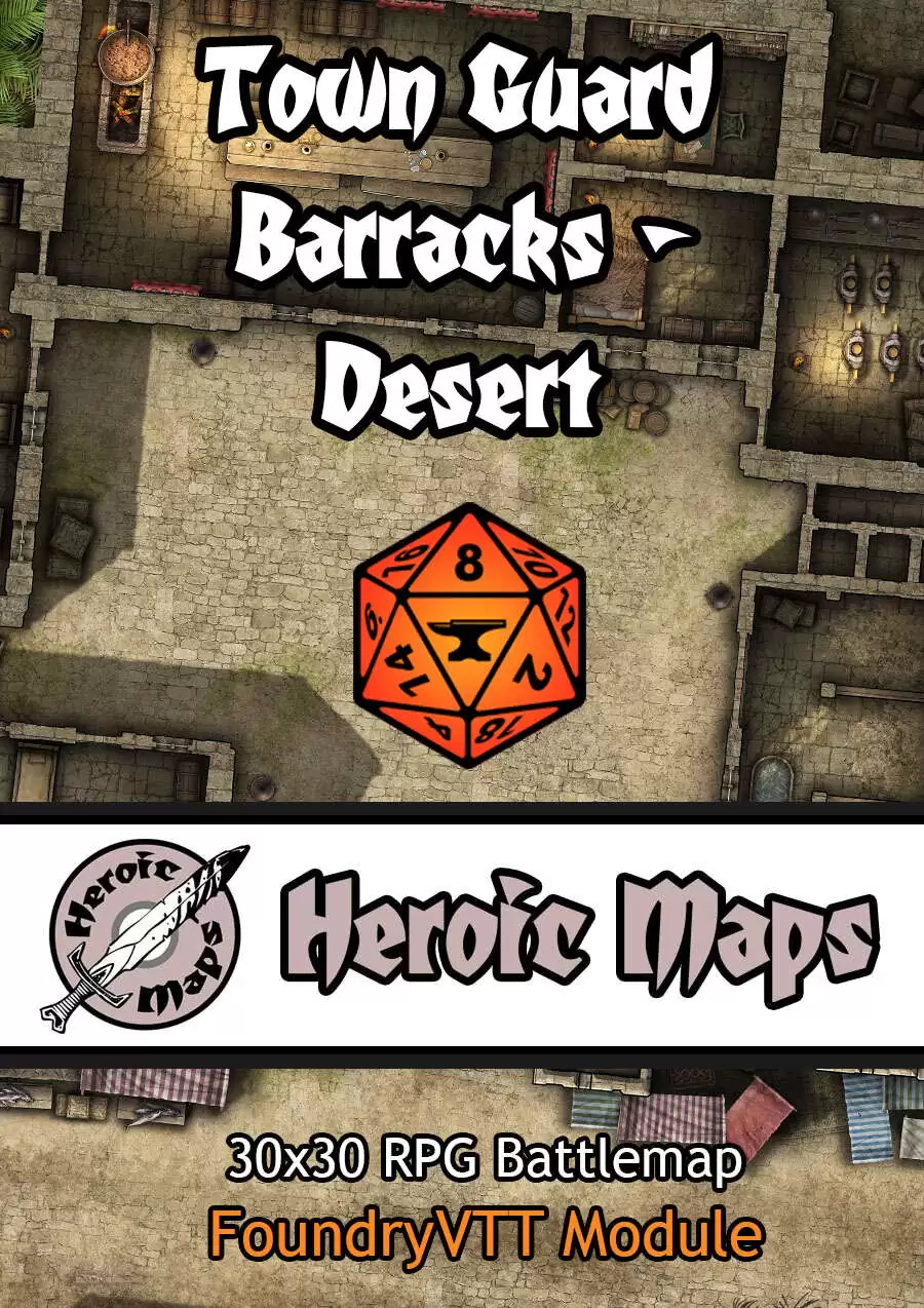 Heroic Maps - Town Guard Barracks Desert Foundry VTT Module - Heroic ...