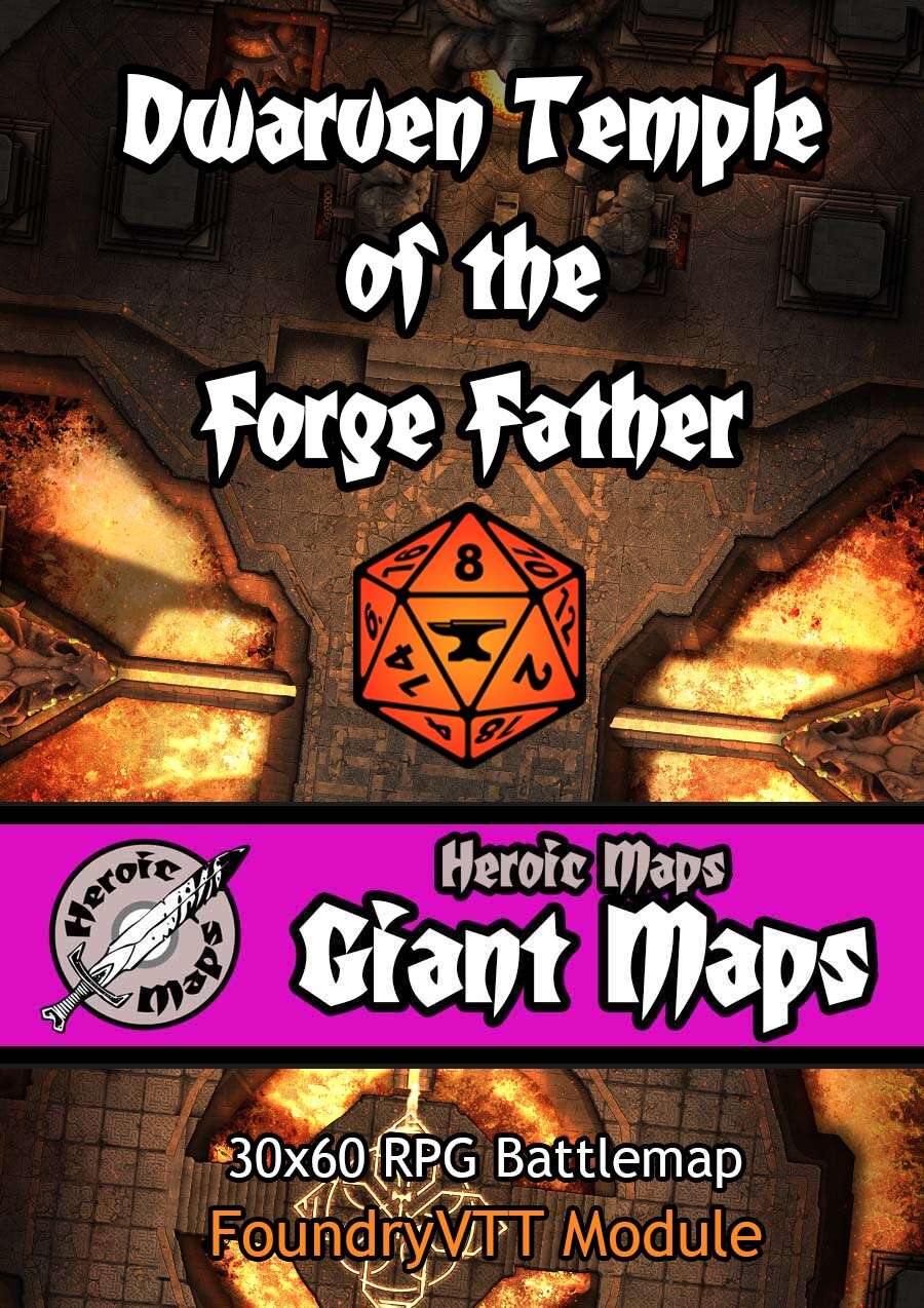 Heroic Maps - Dwarven Temple of the Forge Father Foundry VTT Module - Heroic Maps | Buildings ...