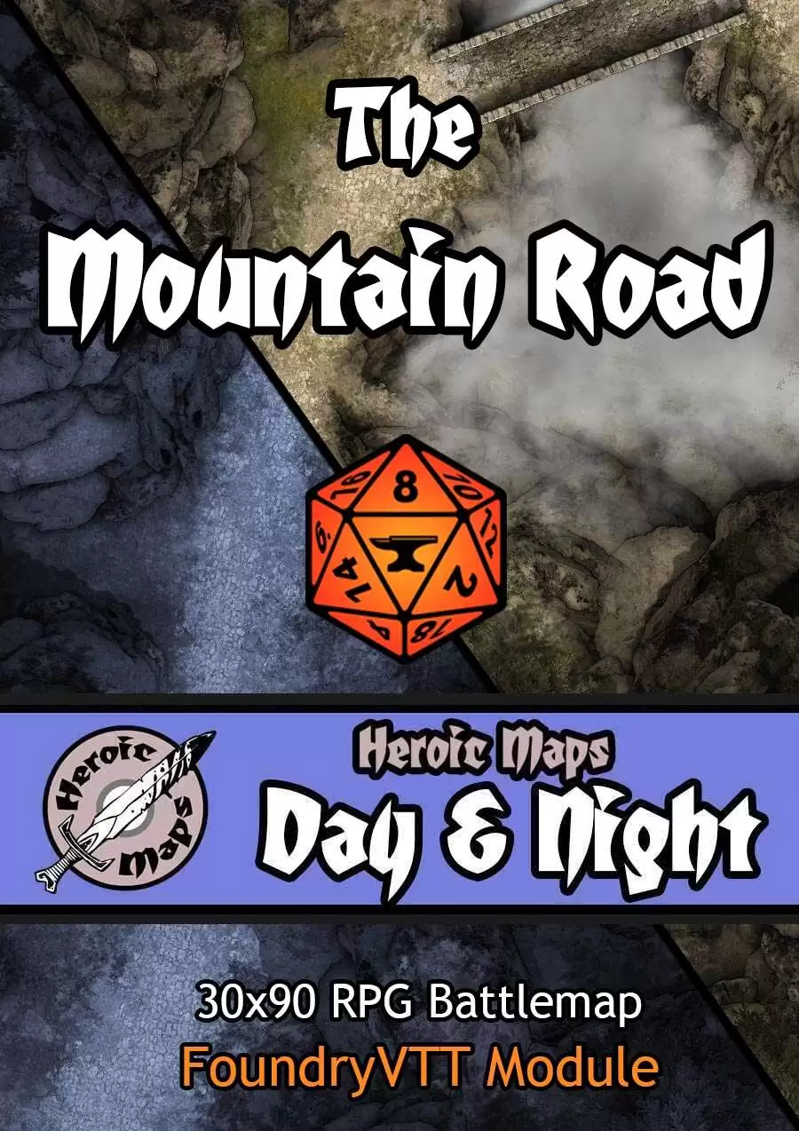 Heroic Maps - Day & Night: The Mountain Road Foundry VTT Module - Heroic Maps | Wilderness | Day ...