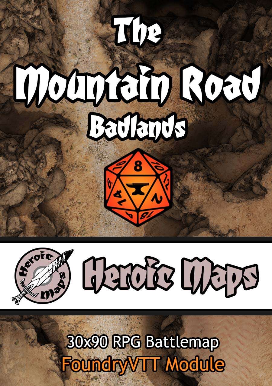 Heroic Maps - The Mountain Road Badlands Foundry VTT Module - Heroic ...