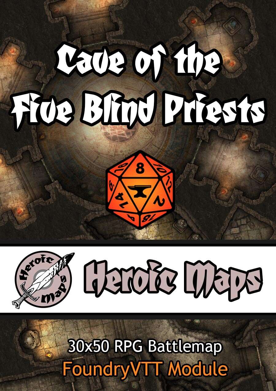 Heroic Maps - Cave of the Five Blind Priests Foundry VTT Module ...