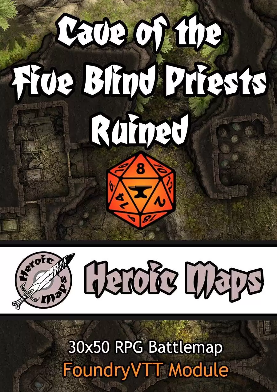 Heroic Maps - Cave of the Five Blind Priests Ruined Foundry VTT Module ...