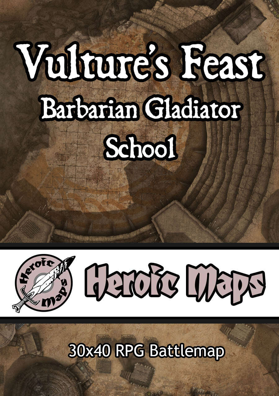 Heroic Maps - Vulture's Feast Barbarian Gladiator School - Heroic Maps | Caverns & Tunnels ...