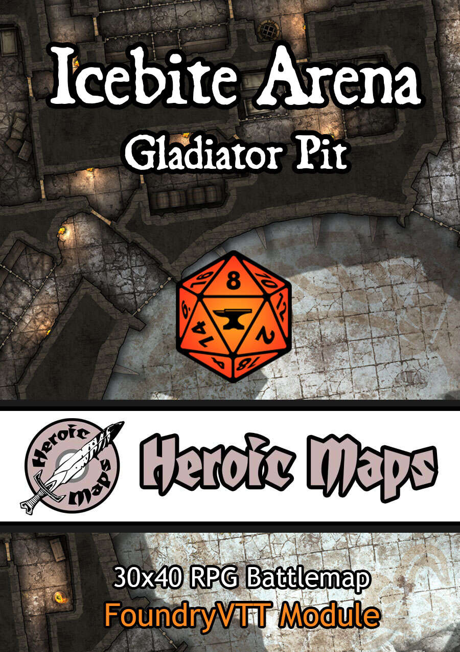 Heroic Maps - Icebite Arena Gladiator Pit Foundry VTT Module - Heroic ...