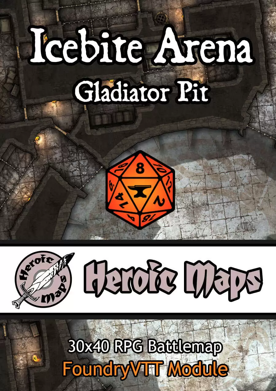 Heroic Maps - Icebite Arena Gladiator Pit Foundry VTT Module - Heroic ...