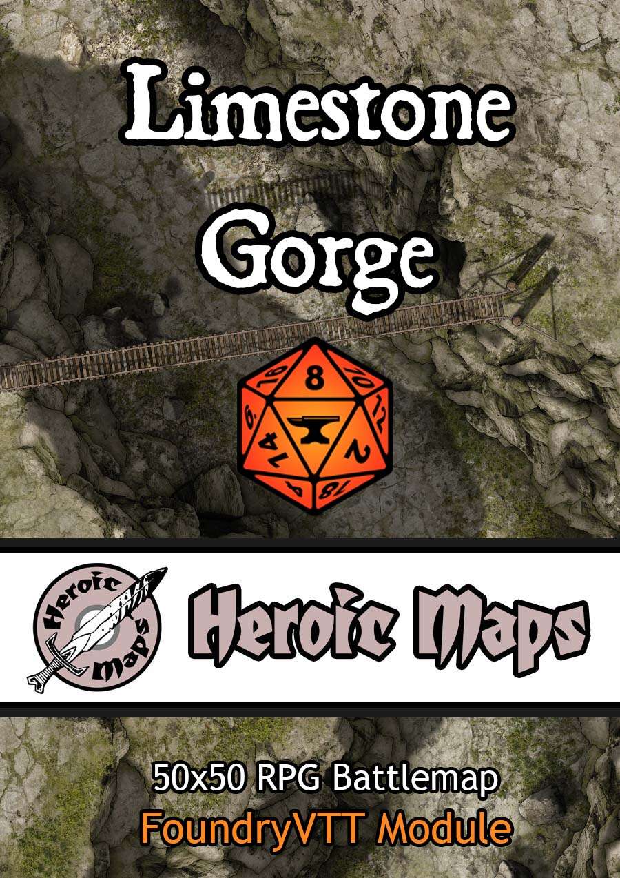 Heroic Maps - Giant Maps: Limestone Gorge Foundry VTT Module - Heroic ...