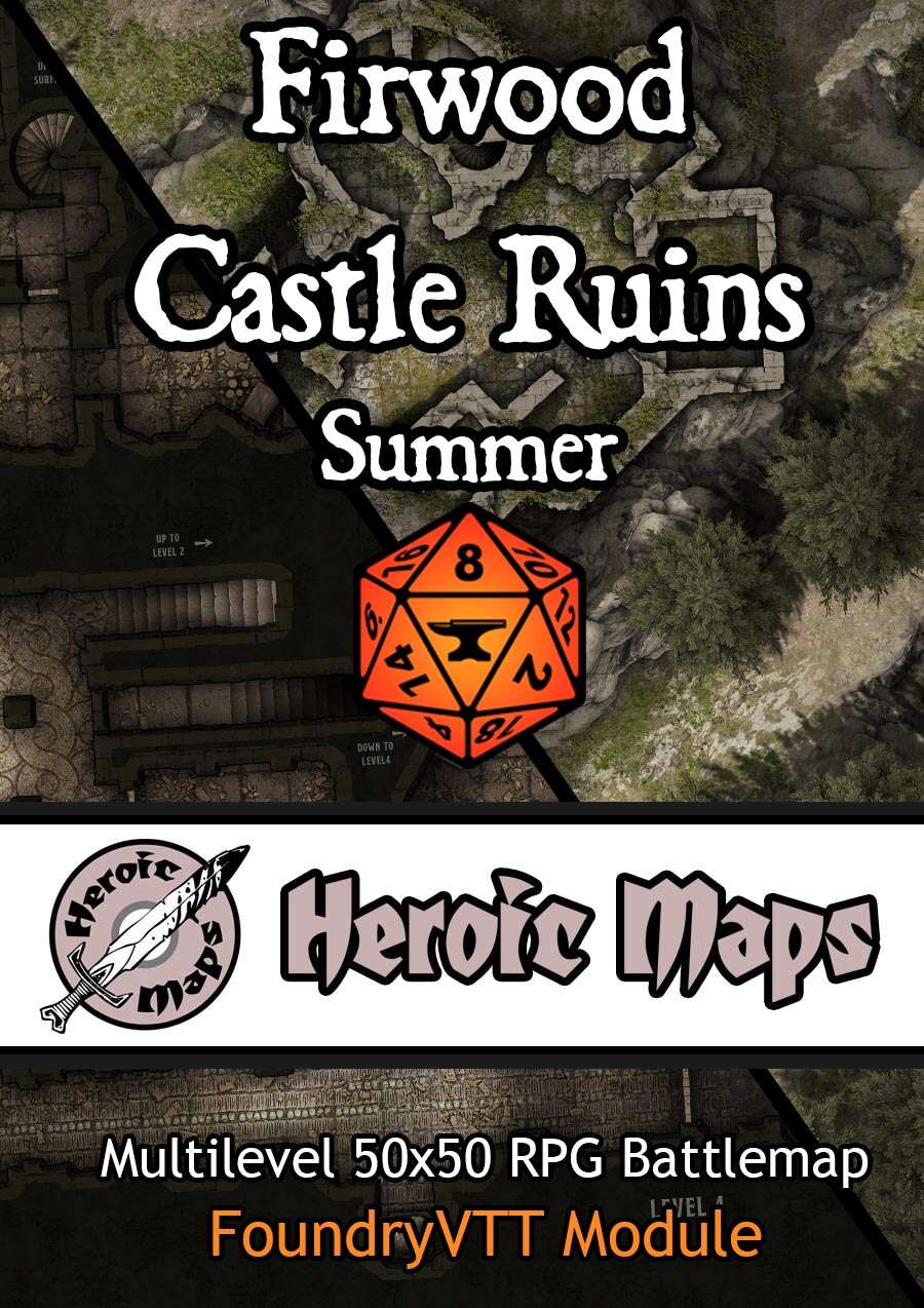 Heroic Maps - Firwood Castle Ruins Summer Foundry VTT Module - Heroic ...