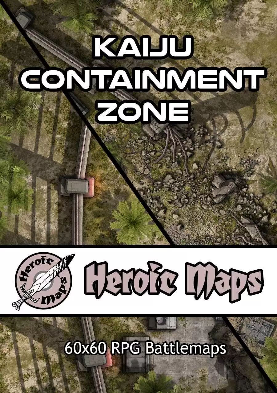 Heroic Maps - Kaiju Containment Zone - Heroic Maps | Buildings | Sci-Fi | Jungle | Roll 20 Ready ...