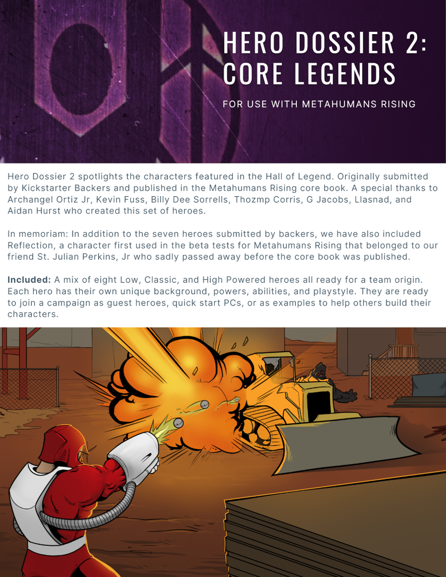 Metahumans Rising - Hero Dossier 2: Core Legends - House Dok ...