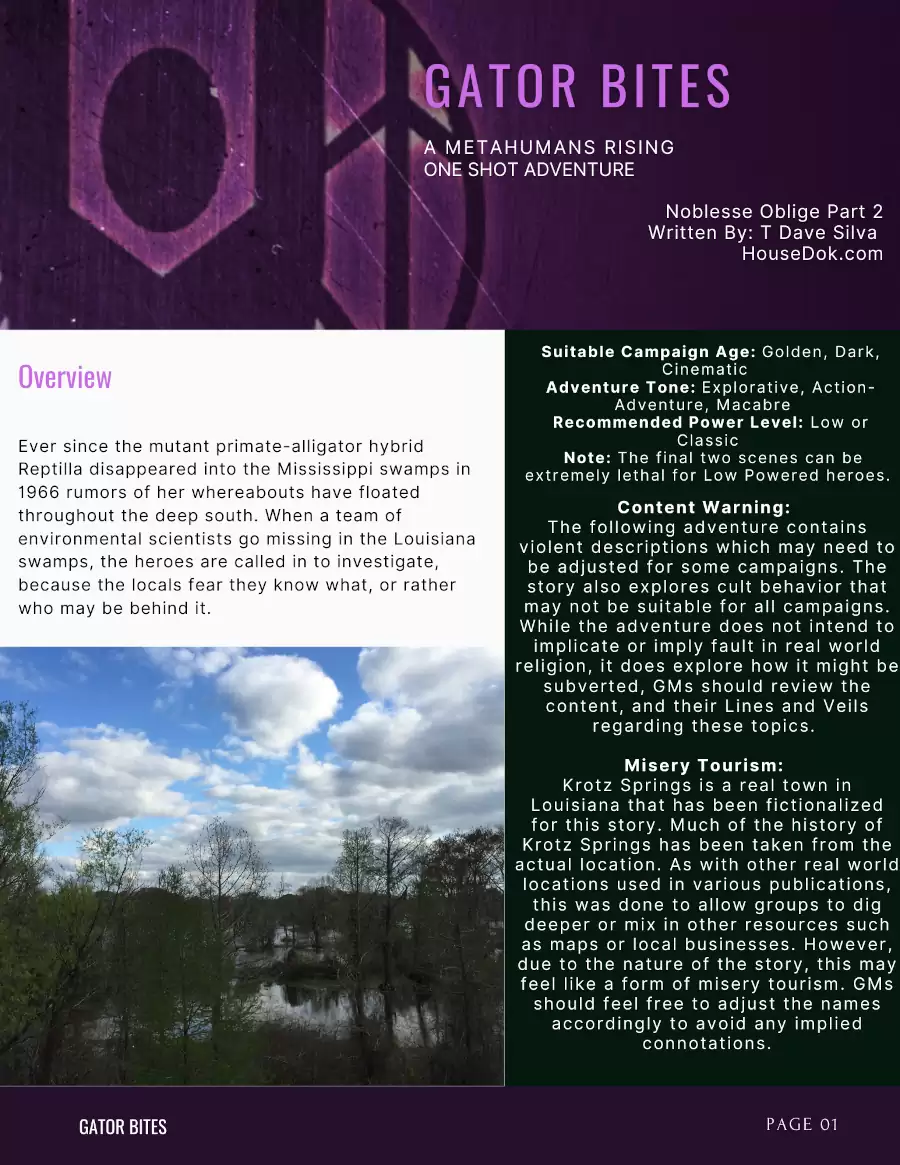 Gator Bites - A Metahumans Rising Adventure - House Dok Productions ...