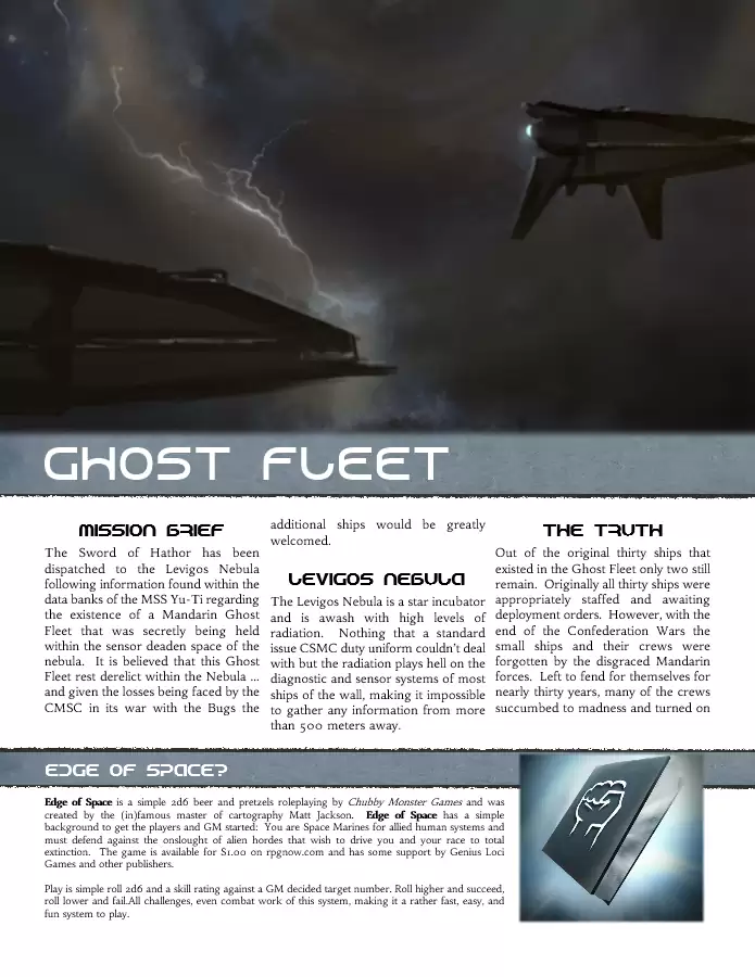 The Ghost Fleet - A Edge of Space Suppliment - Genius Loci Games | DriveThruRPG