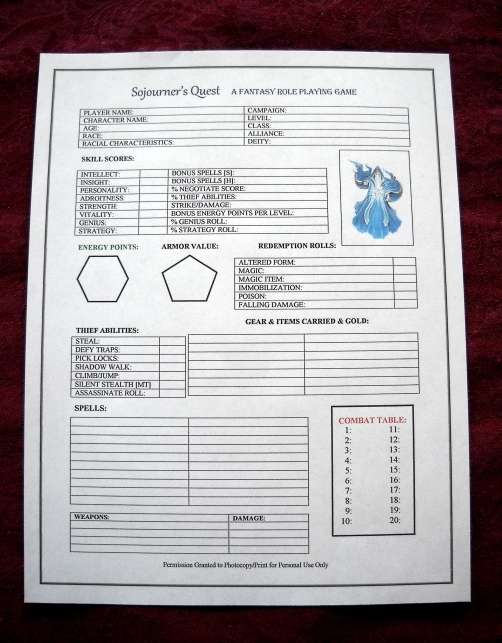 Sojourner's Quest Character Sheets - Sojourner Games | DriveThruRPG