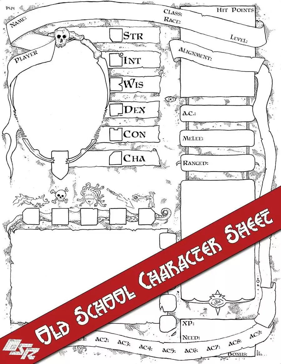 OSR Character Sheet - ZERObarrier | OSR | DriveThruRPG