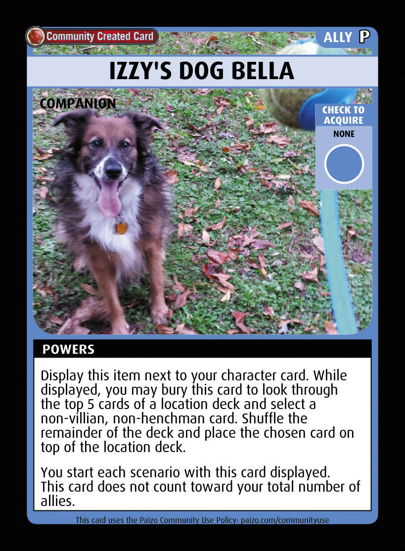 Izzy's Dog Bella - Custom Card - Paizo | Pathfinder Adventure Card Game Community Cards ...