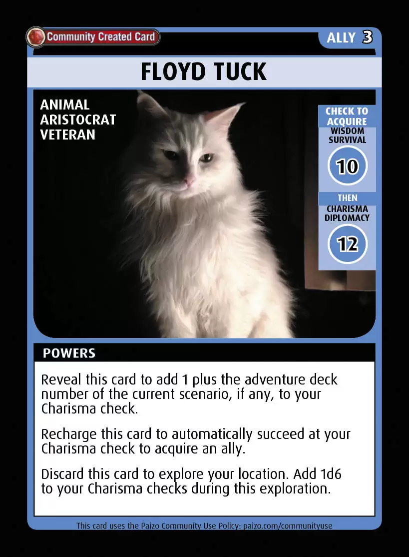 Floyd Tuck - Custom Card - Paizo | Pathfinder Adventure Card Game ...