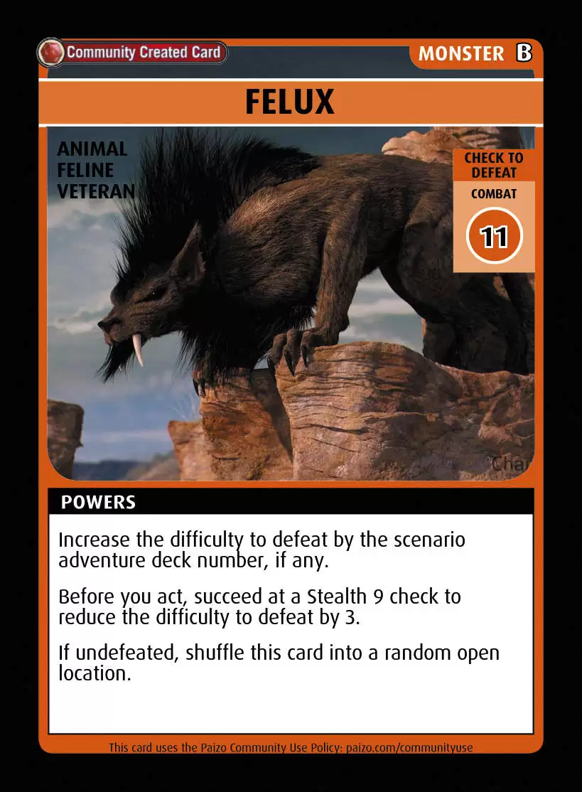 Felux - Custom Card - Paizo | Pathfinder Adventure Card Game Community ...