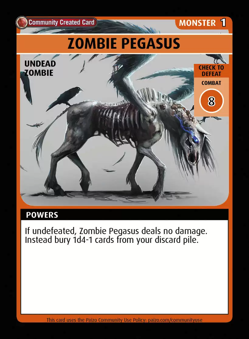 Zombie Pegasus - Custom Card - Paizo | Pathfinder Adventure Card Game ...