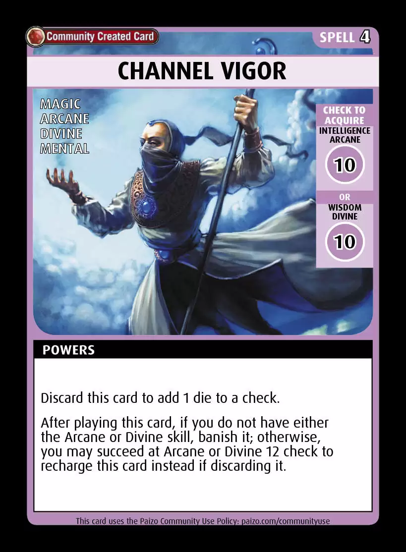 Channel Vigor - Custom Card - Paizo | Pathfinder Adventure Card Game ...