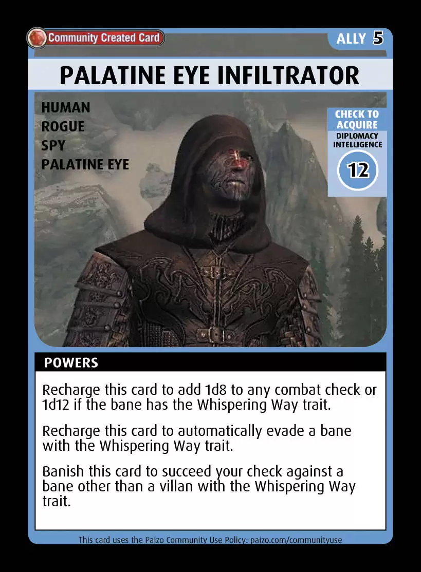 Palatine Eye Infiltrator - Custom Card - Paizo | Pathfinder Adventure ...