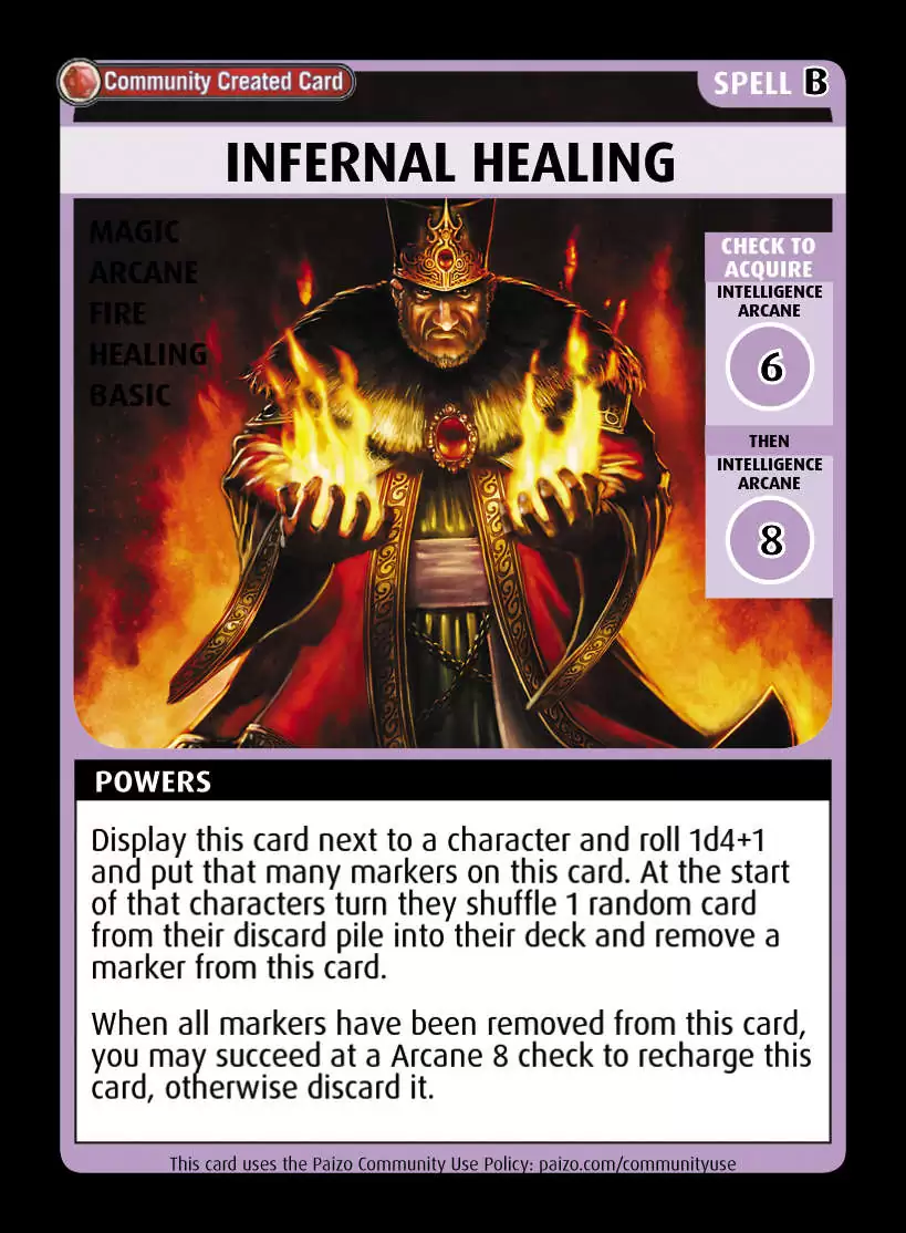 Infernal Healing - Custom Card - Paizo | Pathfinder Adventure Card Game ...