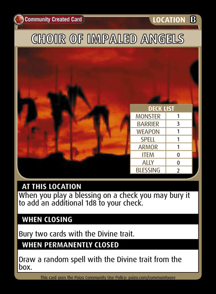 Choir Of Impaled Angels - Custom Card - Paizo | Pathfinder Adventure ...