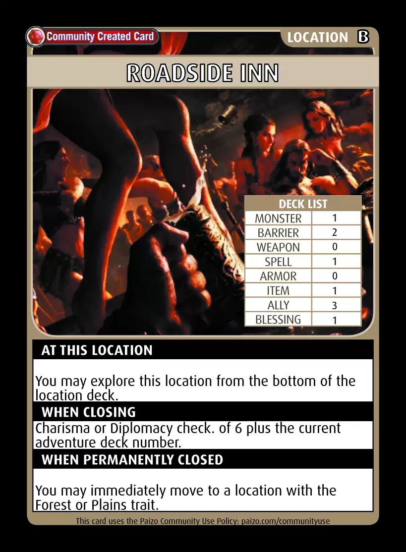 Roadside Inn - Custom Card - Paizo | Pathfinder Adventure Card Game ...