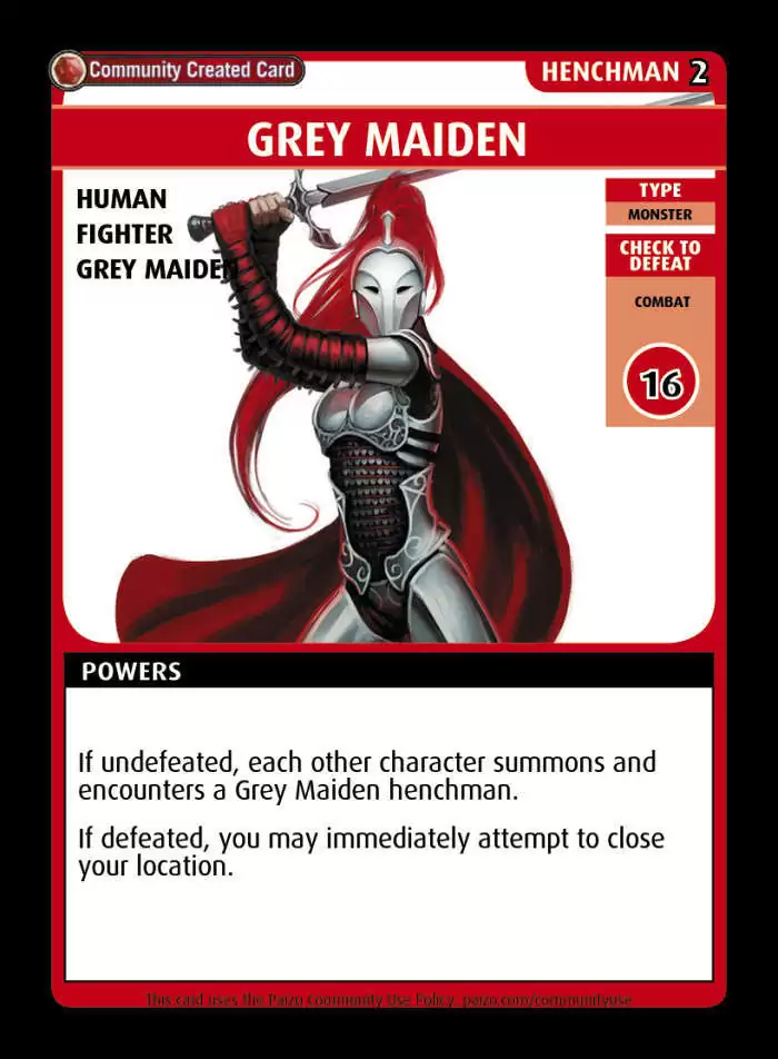 Grey Maiden - Custom Card - Paizo | Pathfinder Adventure Card Game ...