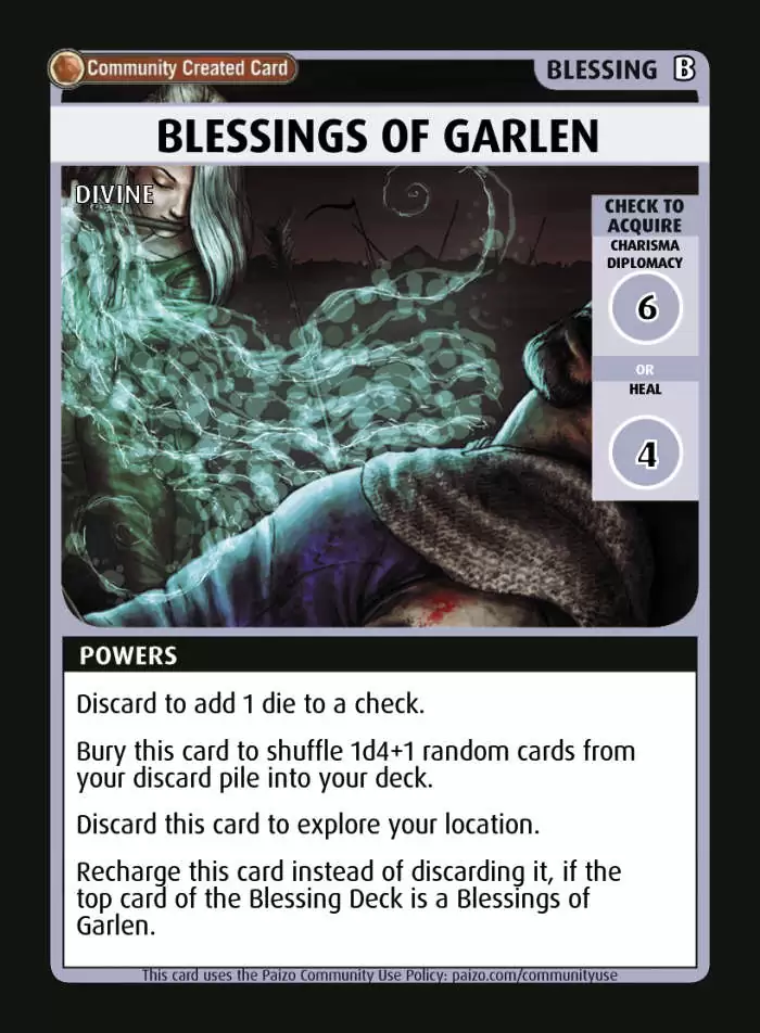 Blessings Of Garlen - Custom Card - Paizo | Pathfinder Adventure Card ...