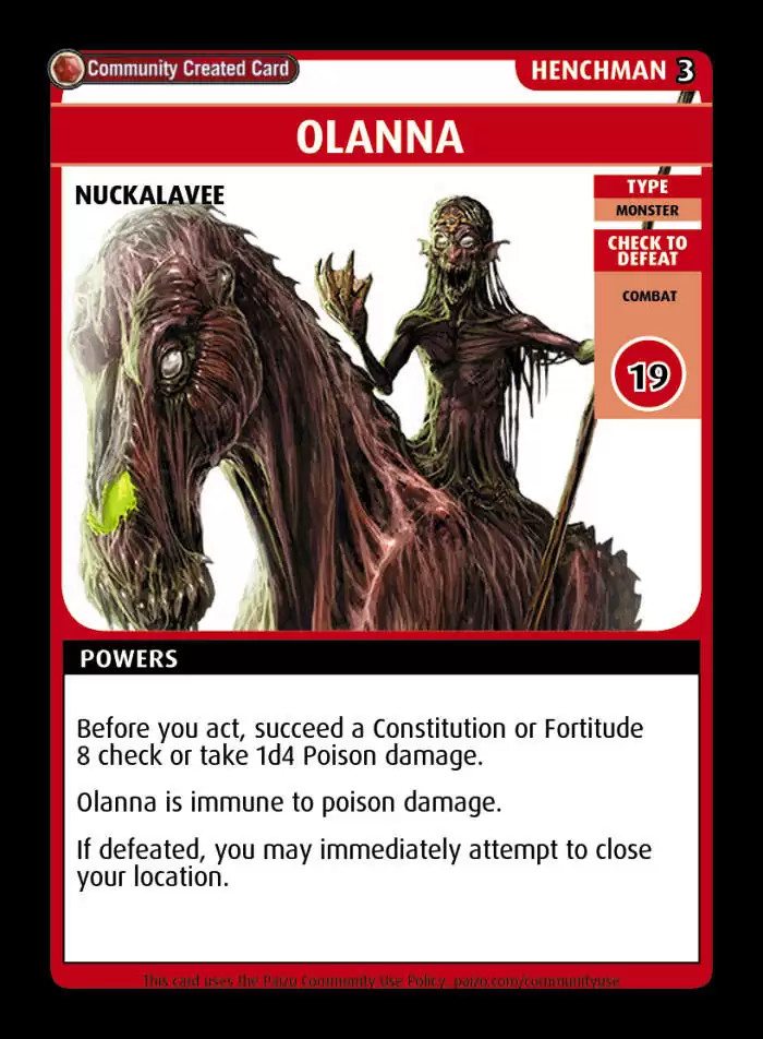 Olanna - Custom Card - Paizo | Pathfinder Adventure Card Game Community ...