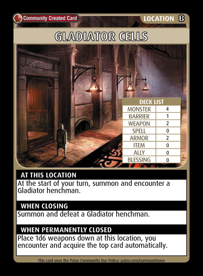 Gladiator Cells - Custom Card - Paizo | Pathfinder Adventure Card Game ...