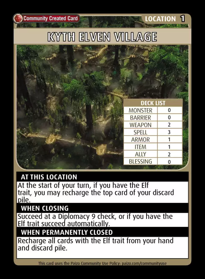 Kyth Elven Village - Custom Card - Paizo | Pathfinder Adventure Card ...