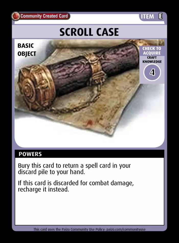 Scroll Case - Custom Card - Paizo | Pathfinder Adventure Card Game ...