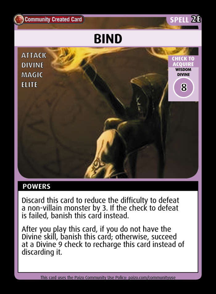 Bind - Custom Card - Paizo | Pathfinder Adventure Card Game Community ...