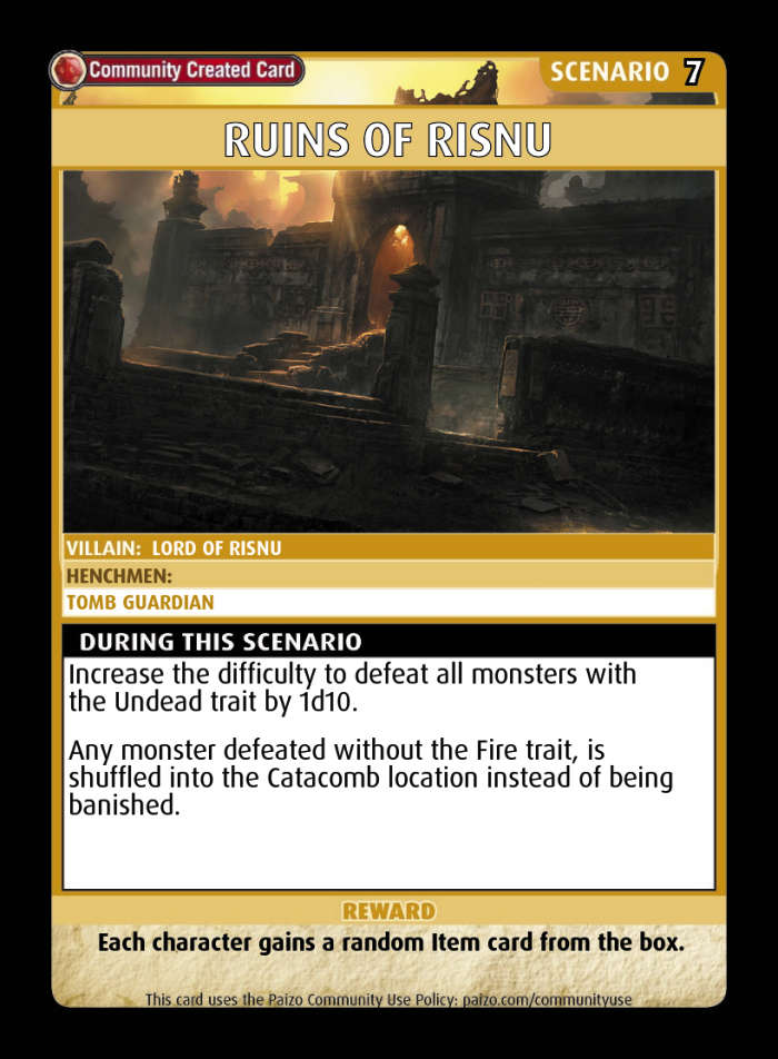 Ruins Of Risnu - Custom Card - Paizo | Pathfinder Adventure Card Game ...