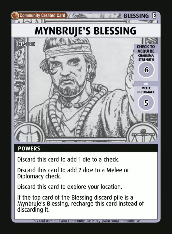 Mynbruje's Blessing - Custom Card - Paizo | Pathfinder Adventure Card ...