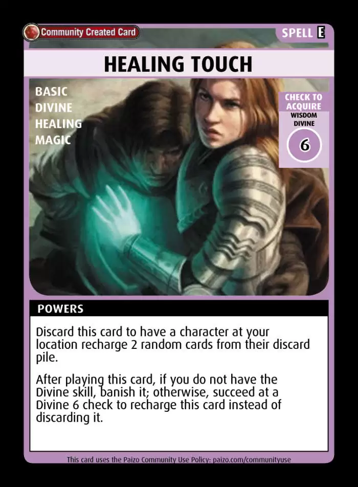Healing Touch - Custom Card - Paizo | Pathfinder Adventure Card Game ...