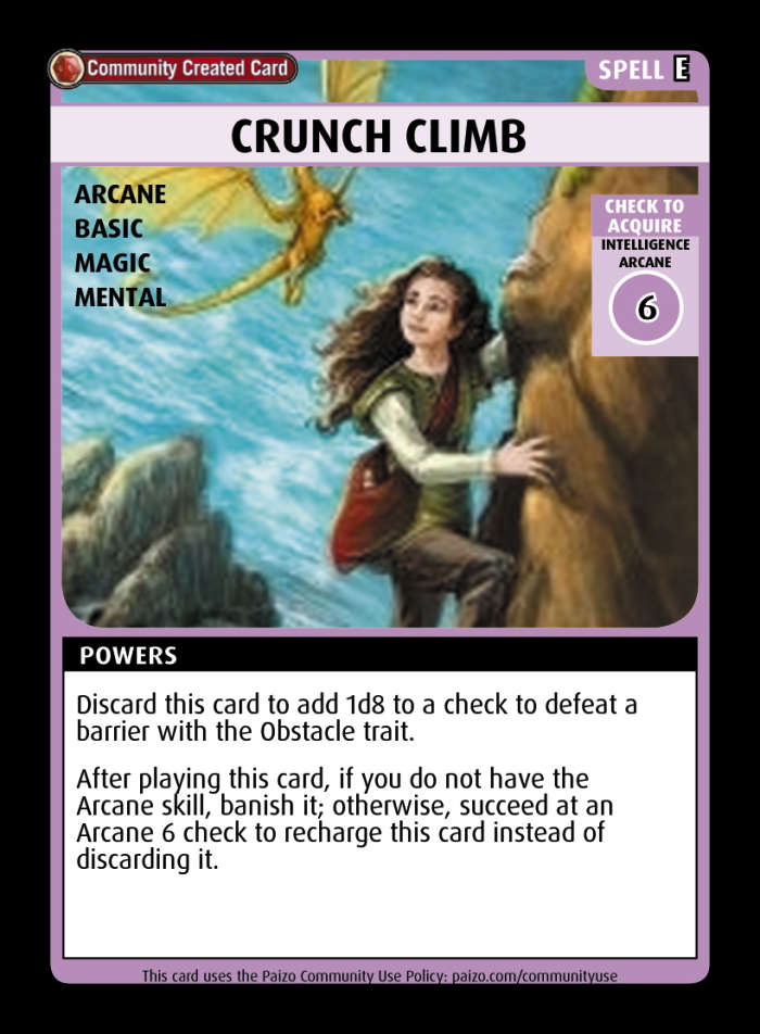 Crunch Climb - Custom Card - Paizo | Pathfinder Adventure Card Game ...