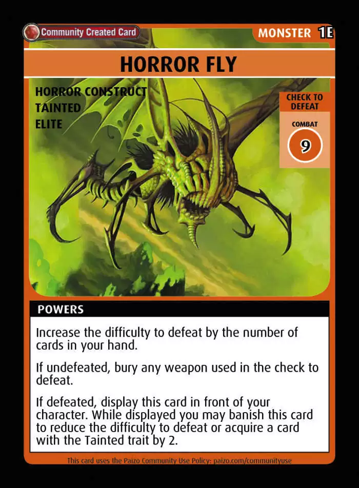 Horror Fly - Custom Card - Paizo | Pathfinder Adventure Card Game ...