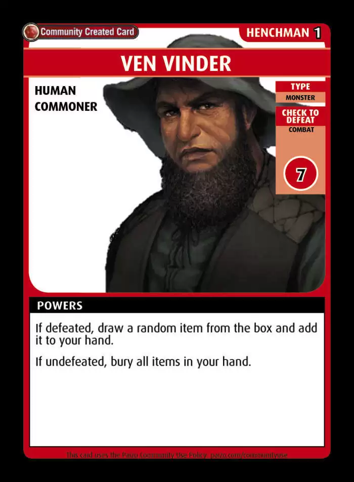 Ven Vinder - Custom Card - Paizo | Pathfinder Adventure Card Game ...