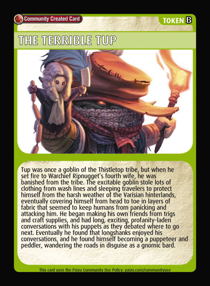The Terrible Tup - Custom Card - Paizo | Pathfinder Adventure Card Game ...